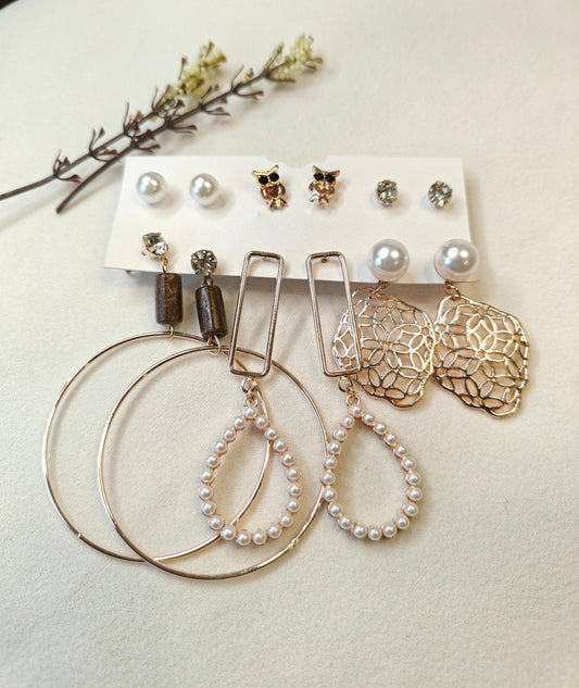 Zaisha Retro Earrings Set (6 pairs)