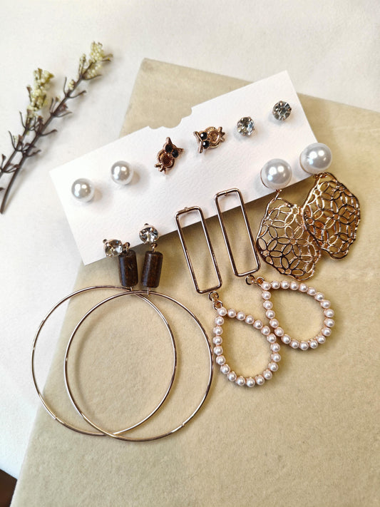 Zaisha Retro Earrings Set (6 pairs) fashion jewellery